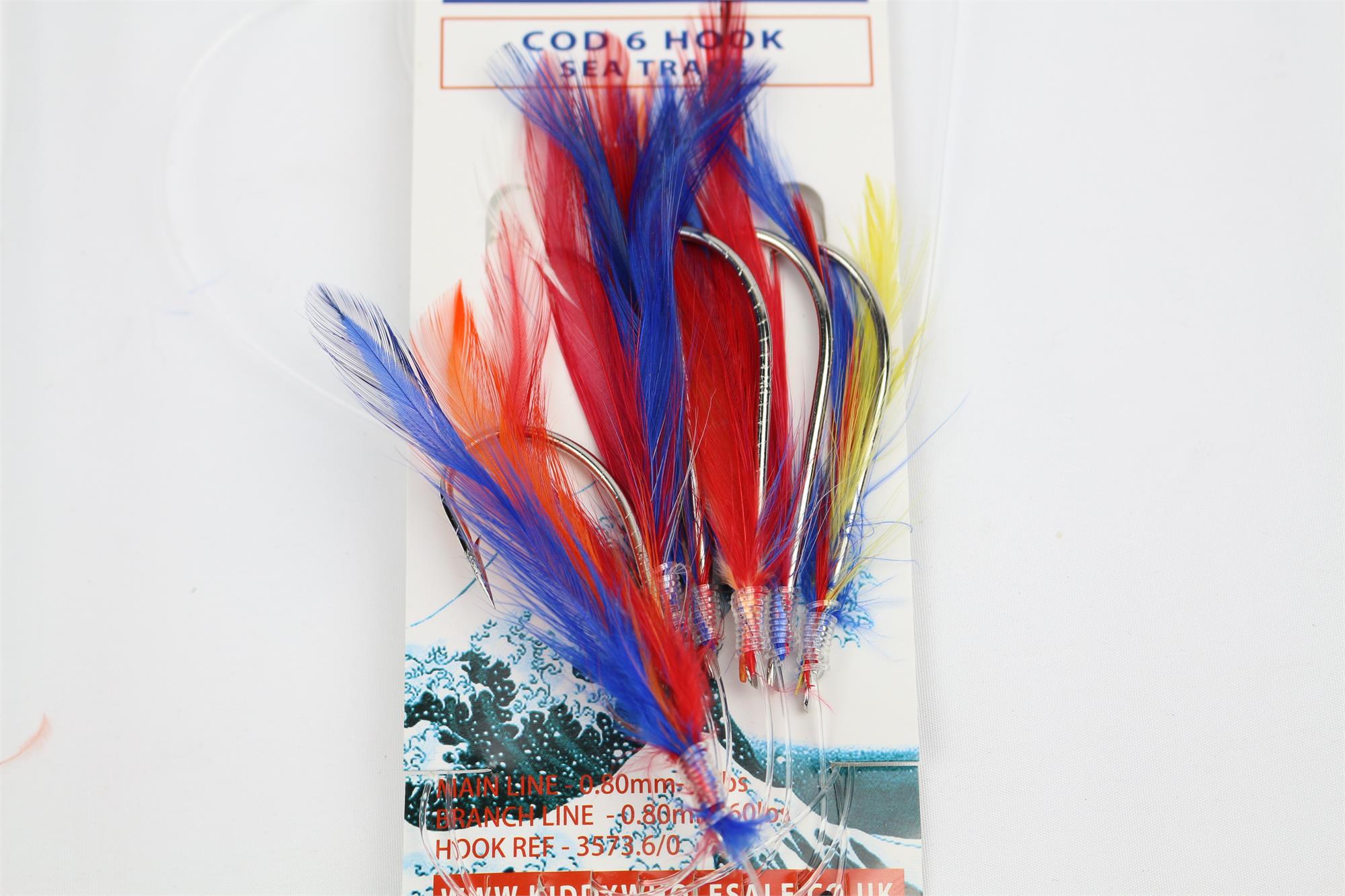 SeaTech Cod Feathers 6 Hook Sea Trace 6/0